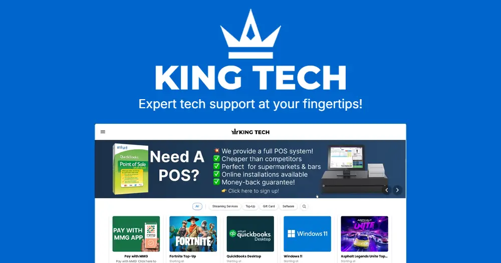 King Tech - Game Top-Ups, Streaming Services & Digital Products
